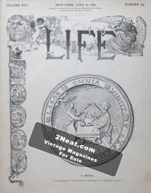 LIFE 1889 Magazines For Sale - 2Neat Magazines - Original LIFE ...